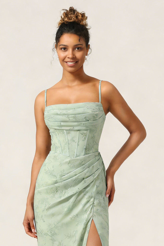 WEDTREND Women Daffodil Mermaid Bridesmaid Dress with Slit Chiffon ...