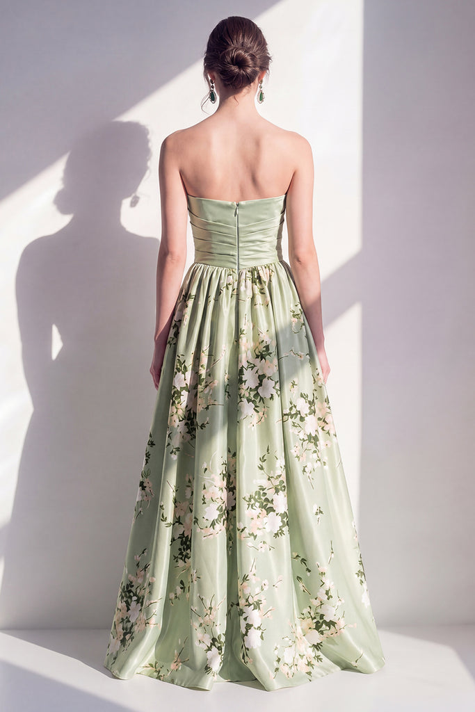 Wedtrend Women Strapless Sage Green Bridesmaid Dress Floral A Line ...