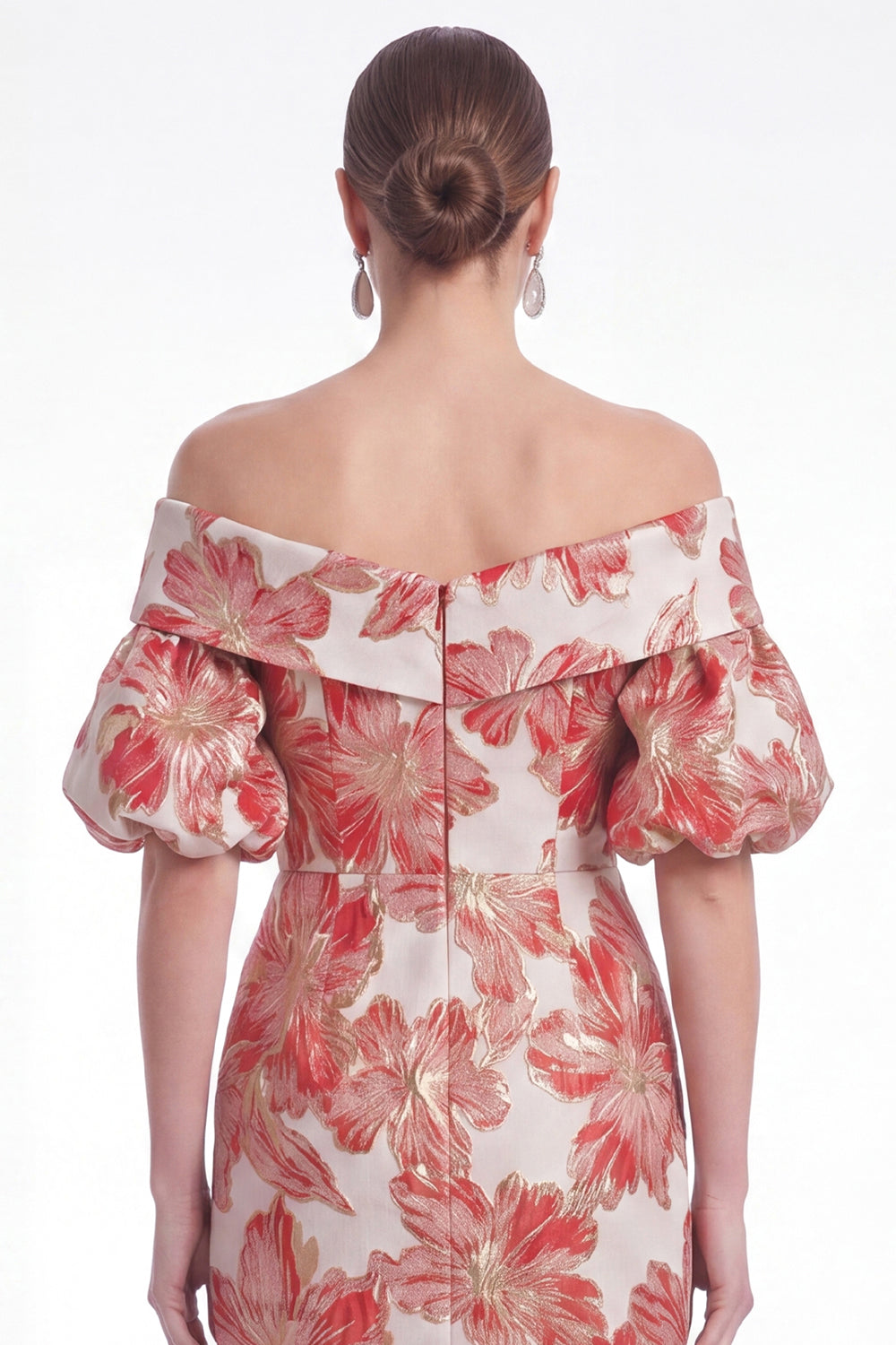 WEDTREND Women Off the Shoulder Blue Floral Mother of the Bride Dress ...